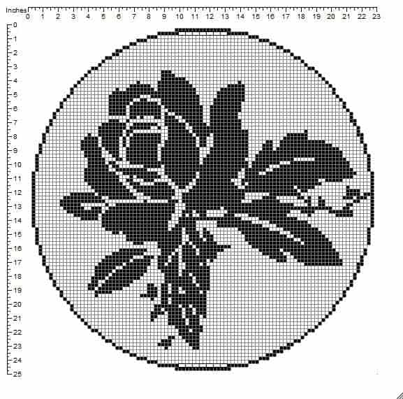 Filet Crochet Rose pattern Free